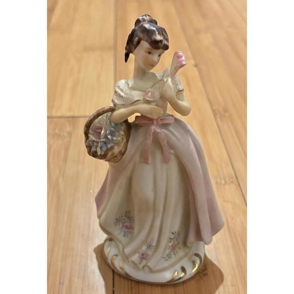 Lefton | Design | Lefton China Victorian Lady Figurine W Flower Basket ...